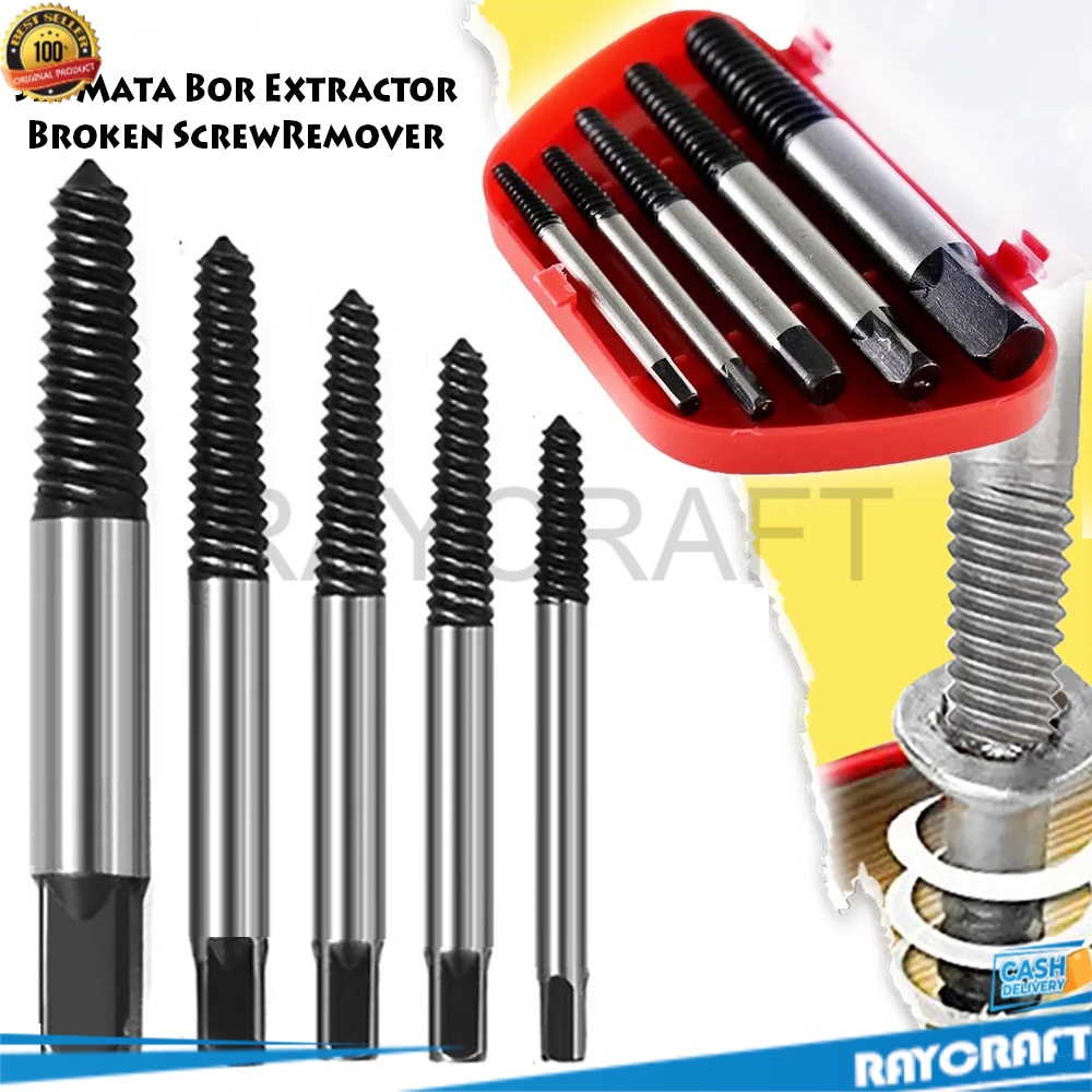 Jual Taffware Set Mata Bor Extractor Broken Screw Remover 5 in 1 ...