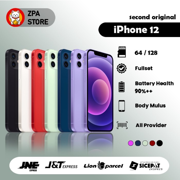 Jual Iphone 12 Second Bekas Exinter Original Apple - ip 12 64, Biru ...