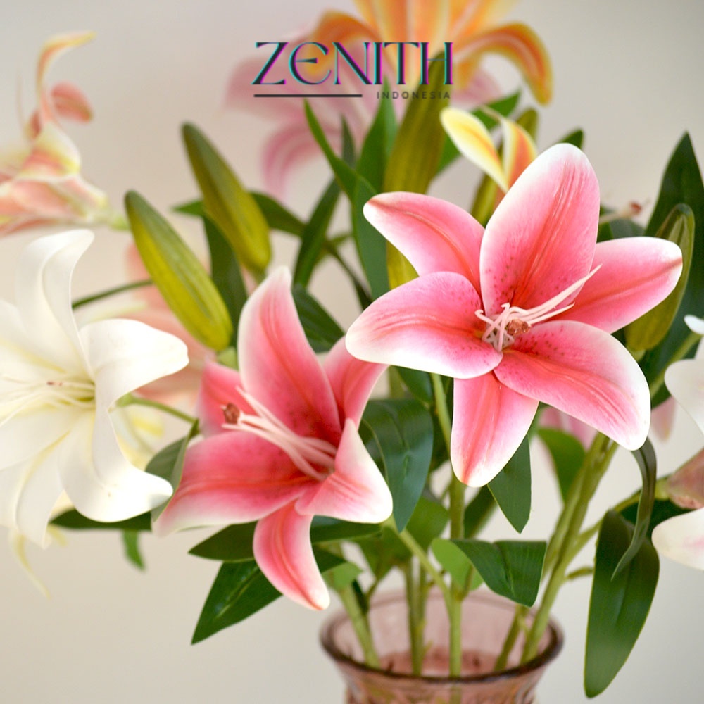 Jual Zenith - Bunga L2 Lily Latex Cabang 2 Artificial Bunga lili Palsu ...