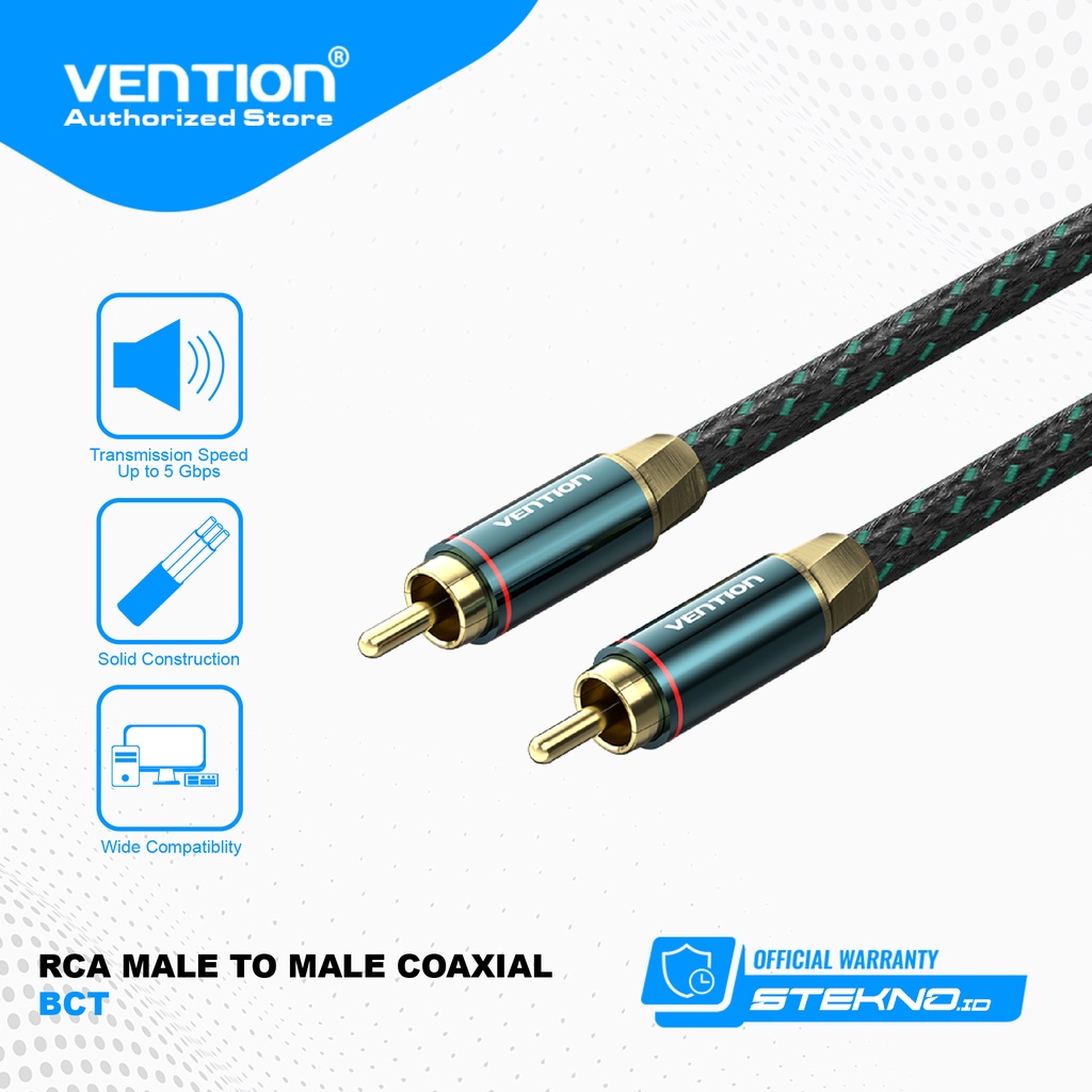Jual Vention Kabel Digital Audio Coaxial Jack RCA Male to Male AV SPDIF ...