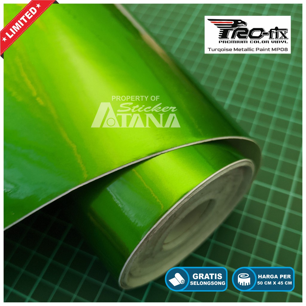 Jual Skotlet Hijau Metalik Scotlet Candy Stiker Paint Sticker Meteran ...