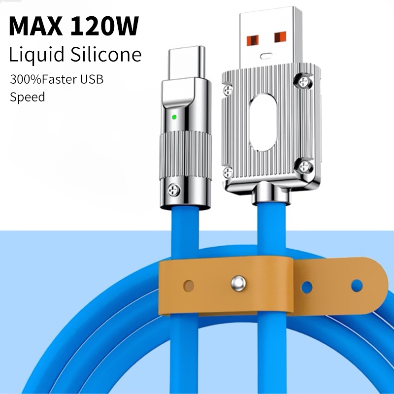 Jual 120W Kabel Data Fast Charging Micro USB Type-C Cable for iPhone ...