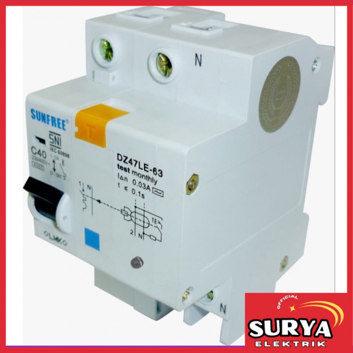 Jual Anti Kontak / Konslet Listrik SUNFREE FEB 40N ELCB 40A SNI ...