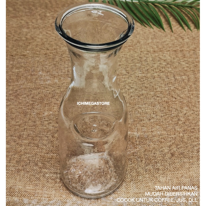 Jual Pitcher Susu Kaca Botol Gelas Carafe 1 Liter Vas Bunga Soda ...