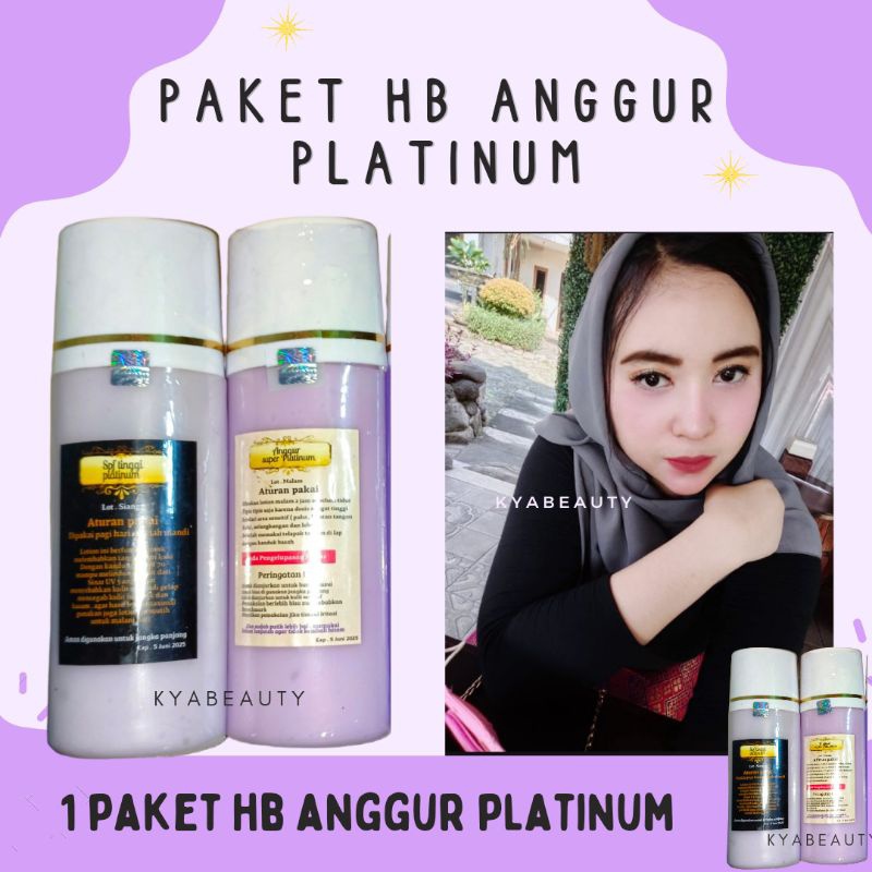 Jual HANDBODY PEMUTIH Hb dosting anggur super platinum sepaket siang malam ( 10x super ...