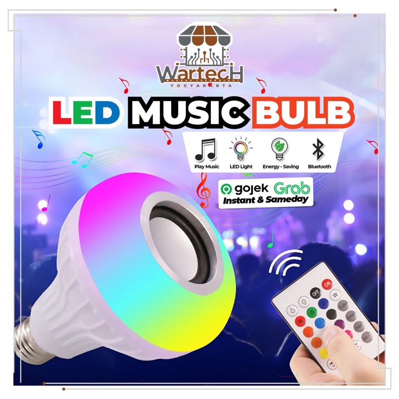Jual Lampu SPEAKER LED BULB Light Wireless Bluetooth RGB 12W -white- | Shopee Indonesia