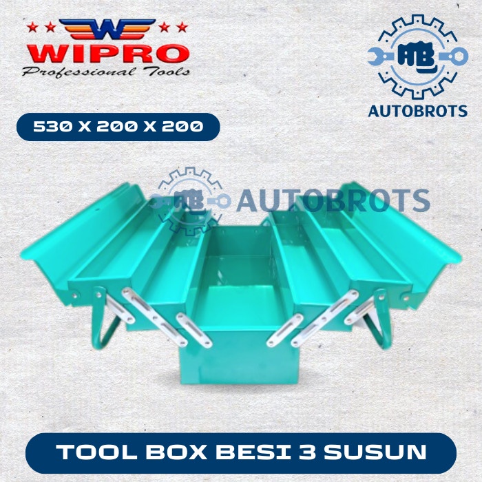 Jual WIPRO Toolbox 3 Susun 530x200x200mm / Kotak Tool box Besi TBB-03 ...