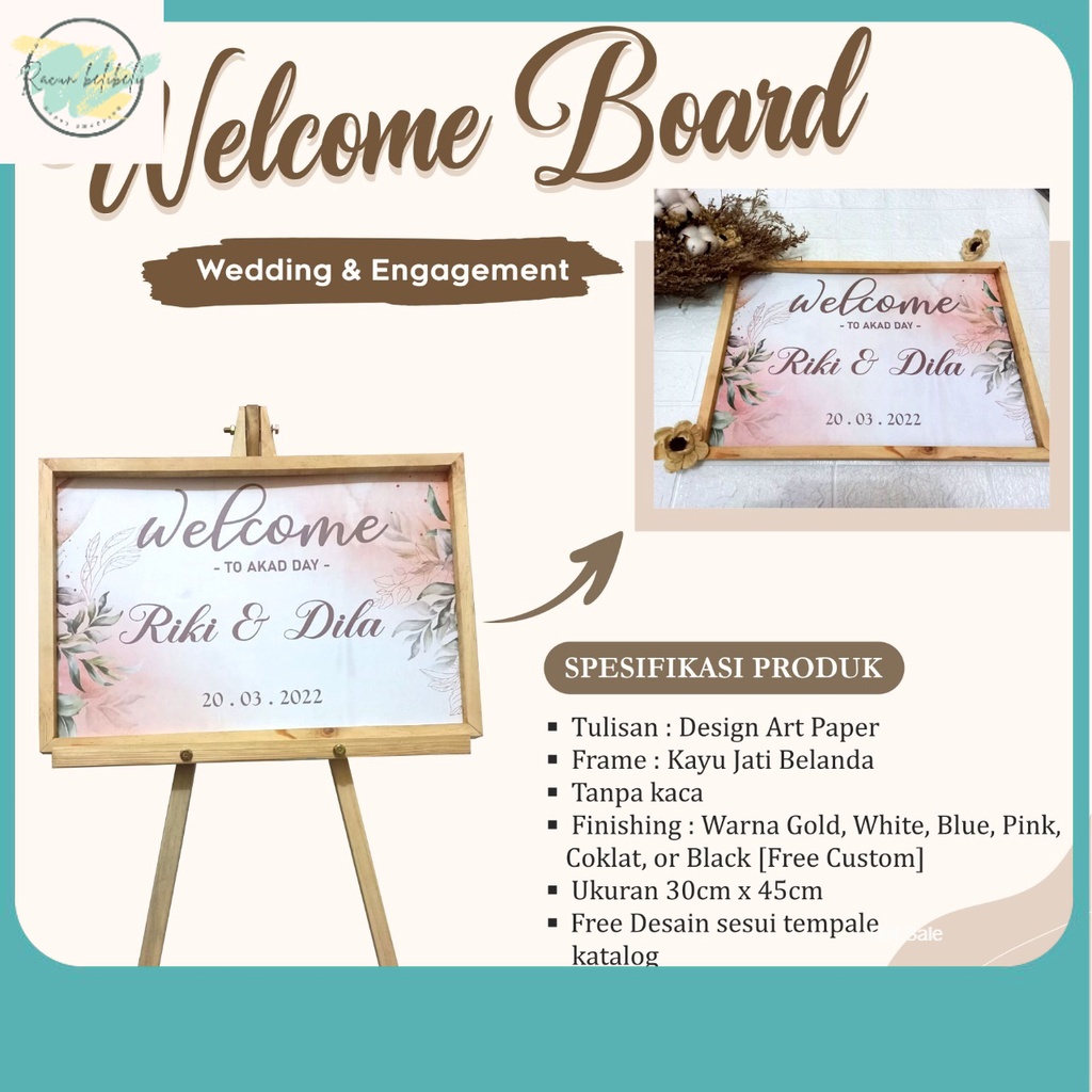 Jual Welcome Sign Papan Nama Wedding Enggament Lamaran Pernikahan ...