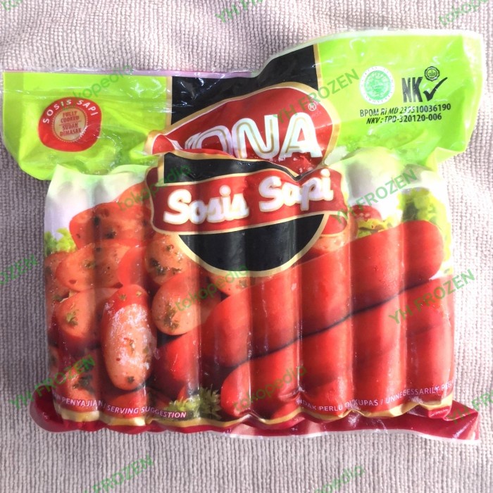 Jual Enak Yona Sosis Sapi Merah isi 15 Frozen Bogor - FROZEN FOOD BOGOR ...