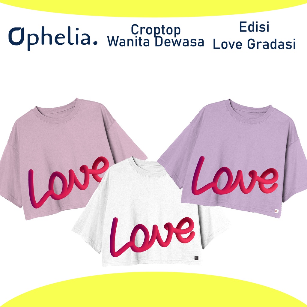 Jual Croptop Basic Wanita Size Anak Sampai Dewasa Series Love ...