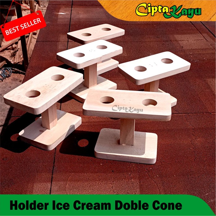 Jual Holder Ice Cream Doble Cone Tempat Ice Cream Dudukan Ice Cream ...