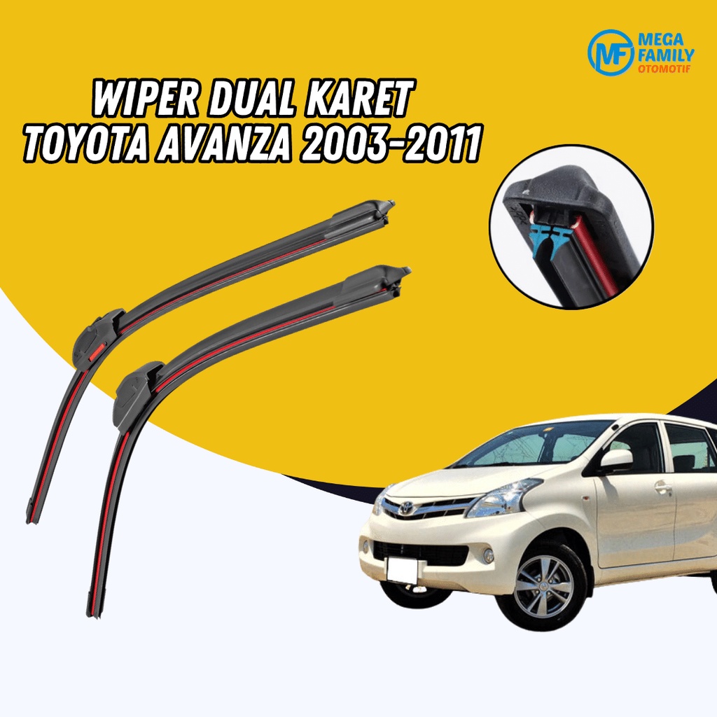 Jual Wiper Mobil Toyota Avanza 2003 - 2011 Frameless Dual Blade Double ...
