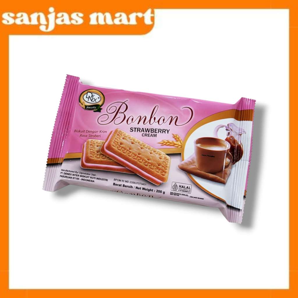 Jual DENEX BON BON STRAWBERRY KEMASAN PACK 200GR | Shopee Indonesia