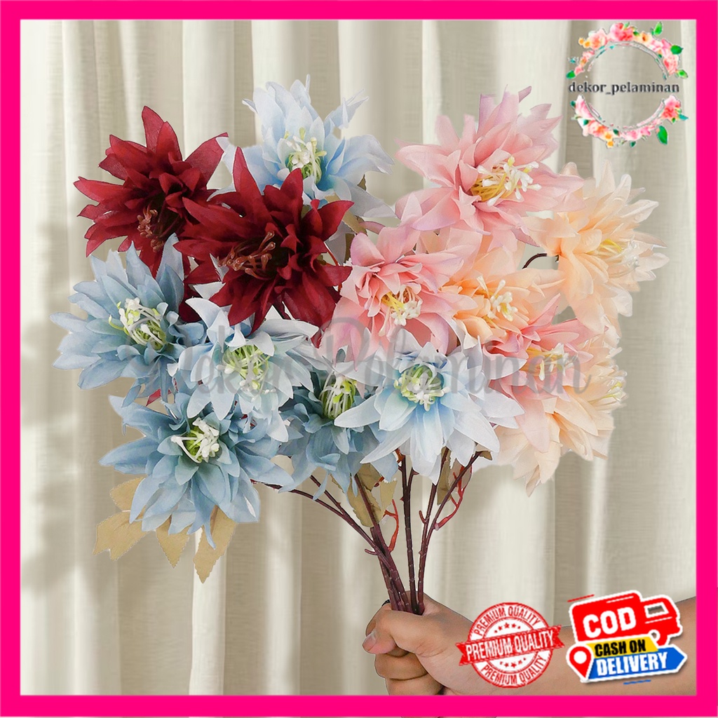 Jual BUNGA ANEMONE PANJANG X3 ARTIFICIAL BUATAN KAIN BUNGA DEKORASI ...