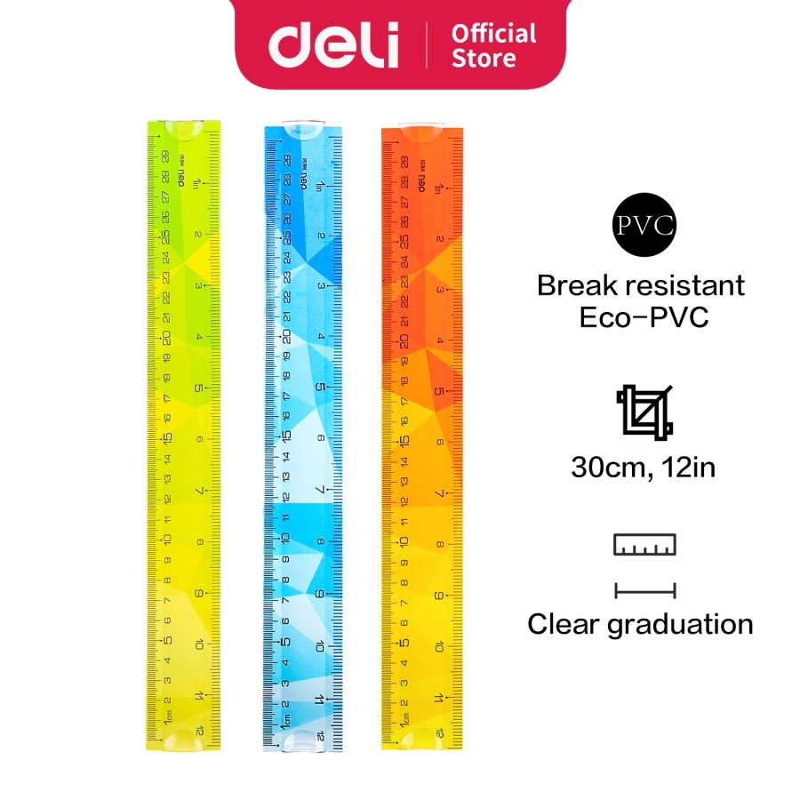 Jual Penggaris Deli Anti Patah Bahan Lentur 30 cm Twistable - EH651 ...
