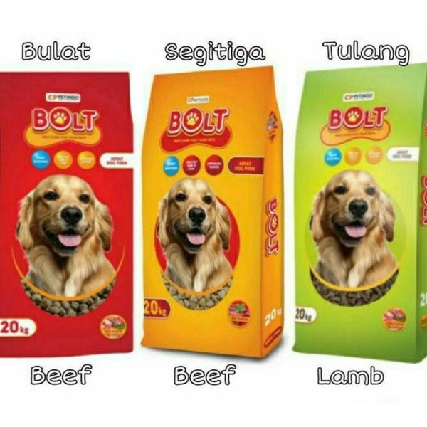 Jual Bolt dog food Beef Segitiga 20kg | Shopee Indonesia