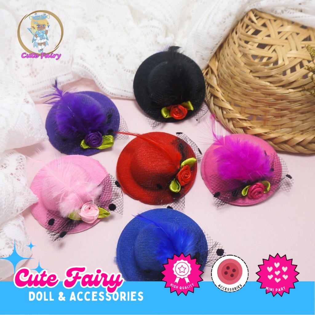 Jual Jepit Topi Mini Headpiece 5.8 cm Aksesoris Hiasan rambut DIY BJD ...