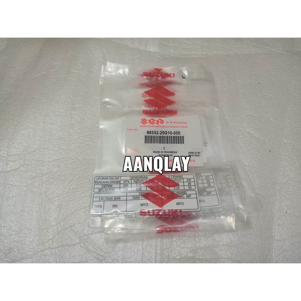 Jual Stiker Tekanan Angin Ban Satria FU Label Tekanan Angin Ban Satria ...