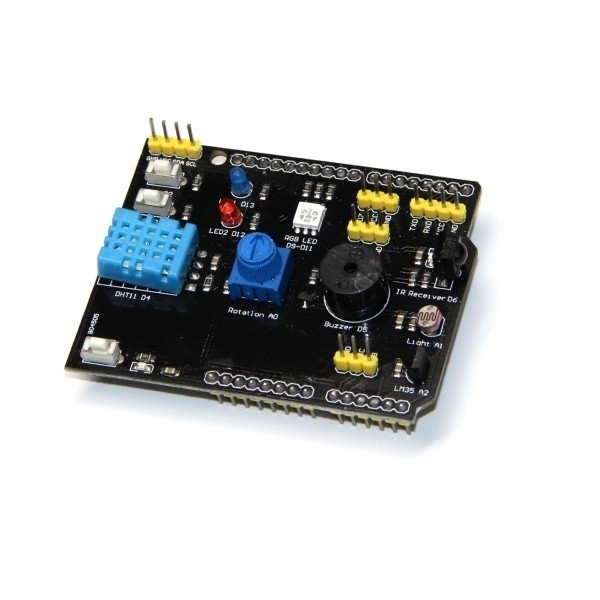 Jual Sensor Shield 9 in 1 Multi-function DHT11 LM35 Buzzer LDR UNO ...