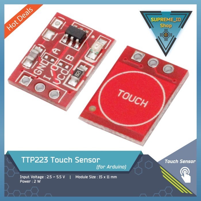 Jual Ttp223 Capactive Touch Sensor Red Arduino Raspberry Pi Shopee