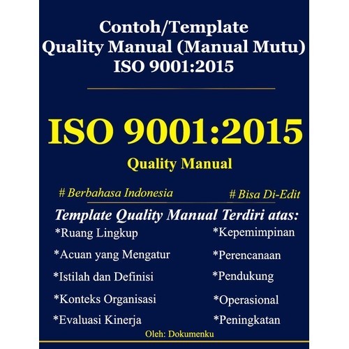 Jual Contoh/Template Quality Manual (Manual Mutu) ISO 9001:2015 ...