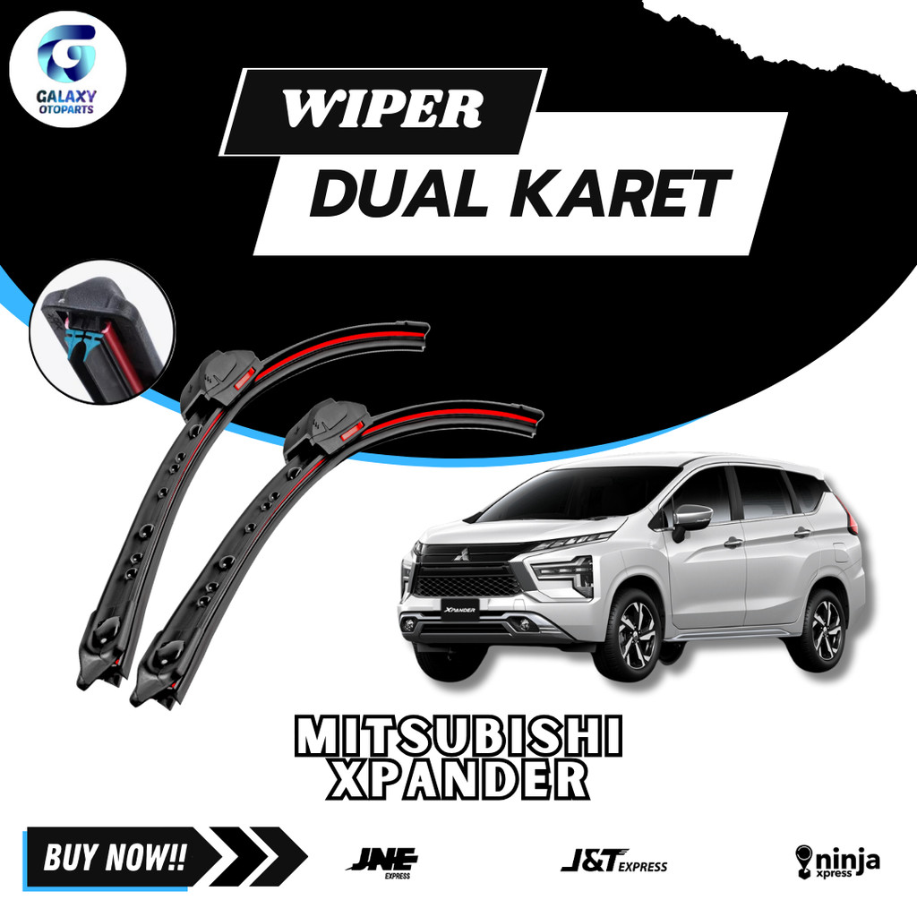 Jual Wiper Mobil Mistsubishi Xpander Dual Karet - Double Karet Frameless Model 2 Karet Ganda ...