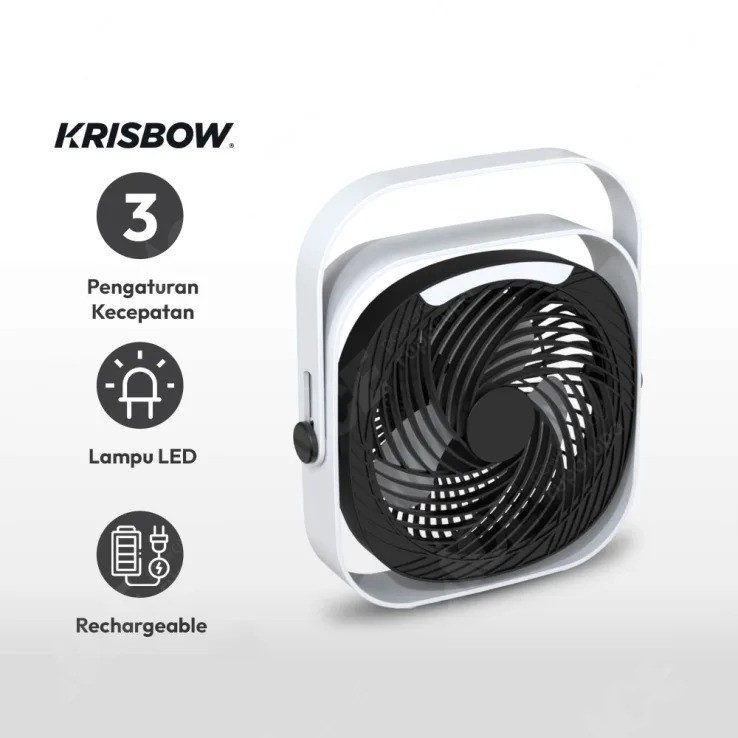 Jual Krisbow 6 Inchi Kipas Angin Emergency Dengan Lampu - Putih ...