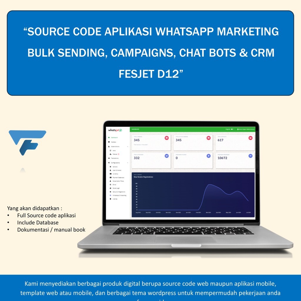 Jual SOURCE CODE APLIKASI WHATSAPP MARKETING BULK SENDING, CAMPAIGNS, CHAT BOTS & CRM FESJET D12 ...