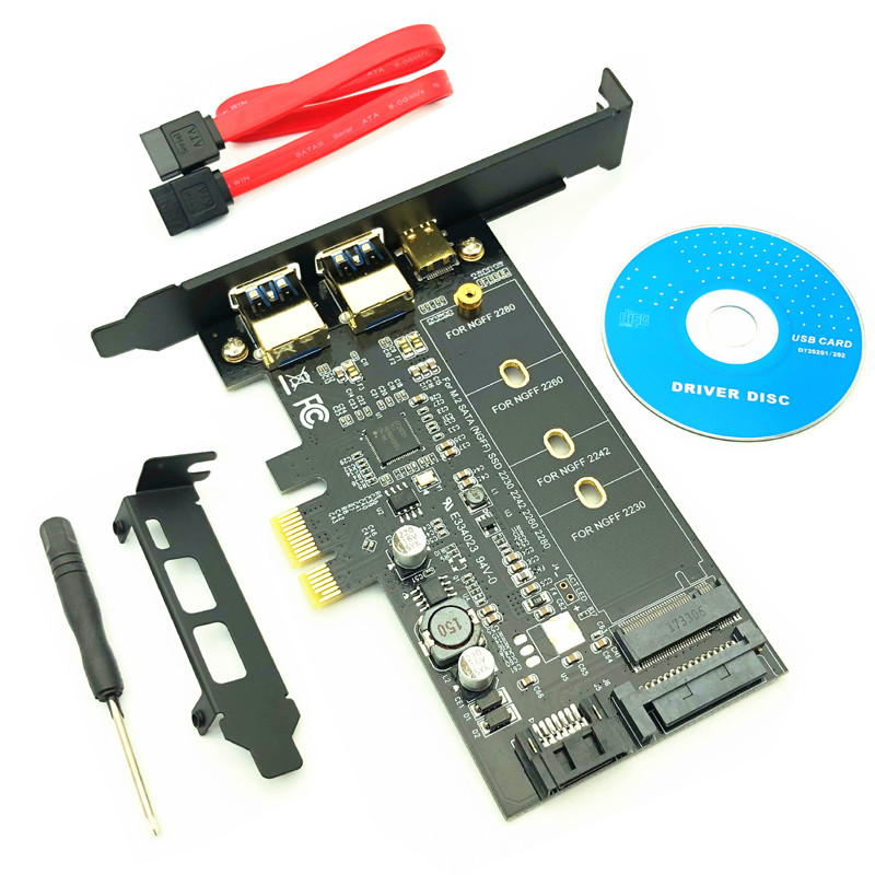 Jual USB 3.0 PCI Express Riser Card Dual Port USB3.0 + 1 Port USB 3.1 ...