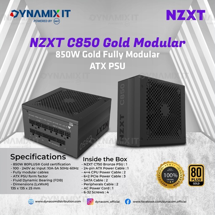 Jual NZXT PSU C850 GOLD 850 Watts 80 Plus Gold - Fully Modular Power ...