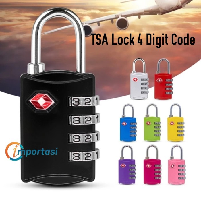 Jual Gembok Koper 4 Digit TSA Lock Suitcase Lugage Kunci Padlock ...