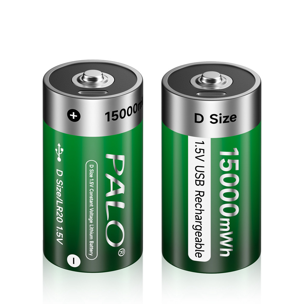 Jual 1.5V 15000mWh D size Rechargeable battery Type D USB charging ...