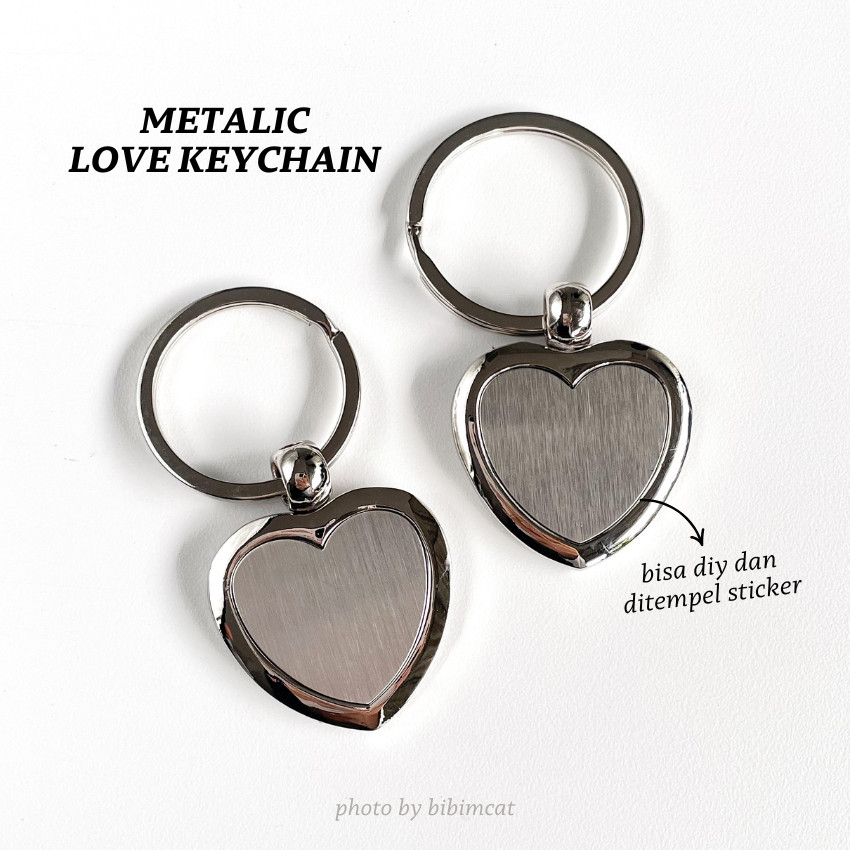 Jual Bibimcat - Metalic Love Keychain Polos Bentuk Hati Heart ...