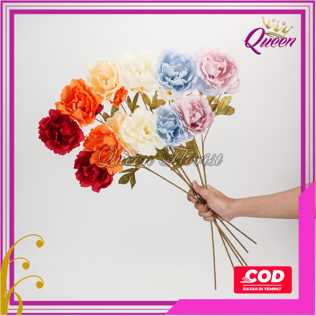 Jual Bunga Mutan Peony Jumbo Tangkai Panjang Cabang 3 Flowers Besar ...