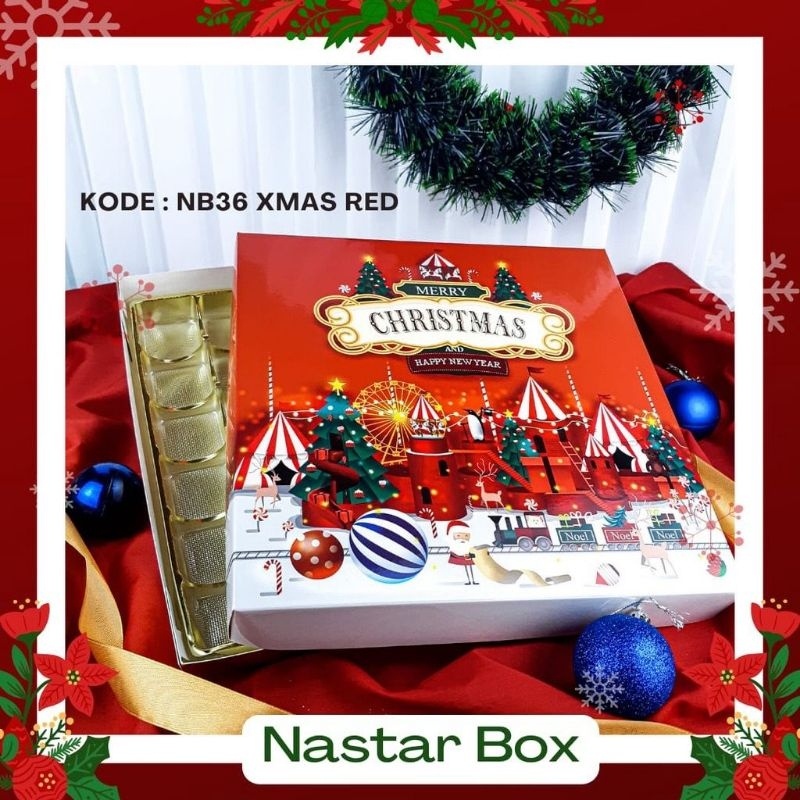 Jual Box Nastar 36L Xmas 01 / Dus Kue Sekat Natal / Box Nastar ...