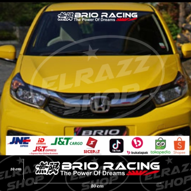 Jual stiker brio racing stiker mobil brio racing sticker kaca mobilio ...