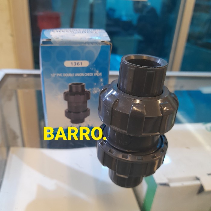 Jual Ball Check Valve PVC 1/2" Inch Double Union JIS 10K Socket DN 15 ...