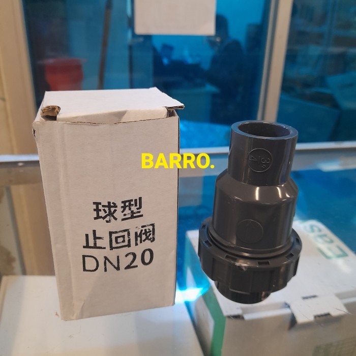 Jual Ball Check Valve PVC 3/4" Inch Single Union JIS 10K Socket DN 20 | Shopee Indonesia