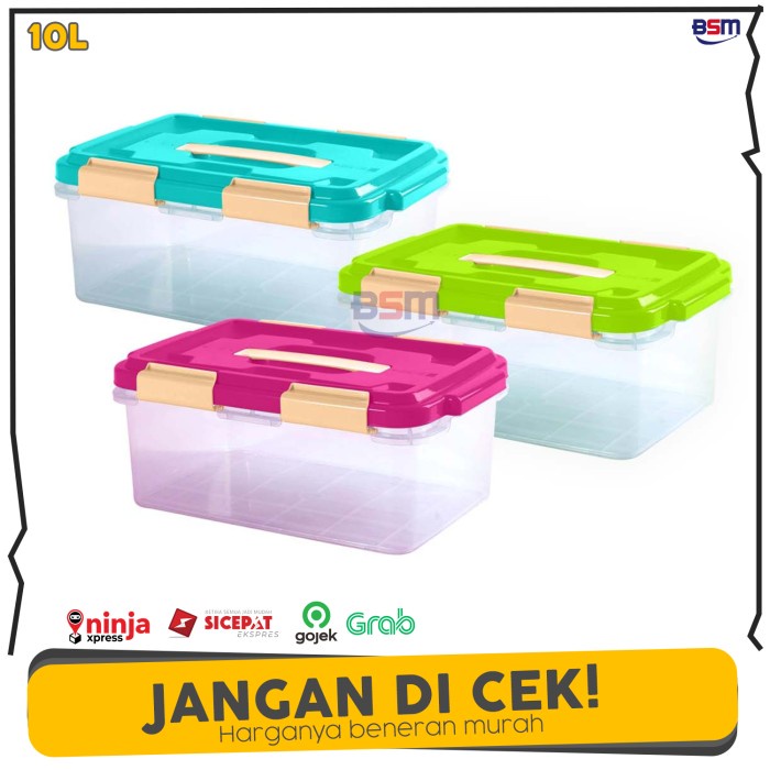 Jual CONTAINER BOX PLASTIK EZY UKURAN 10 LITER | Shopee Indonesia