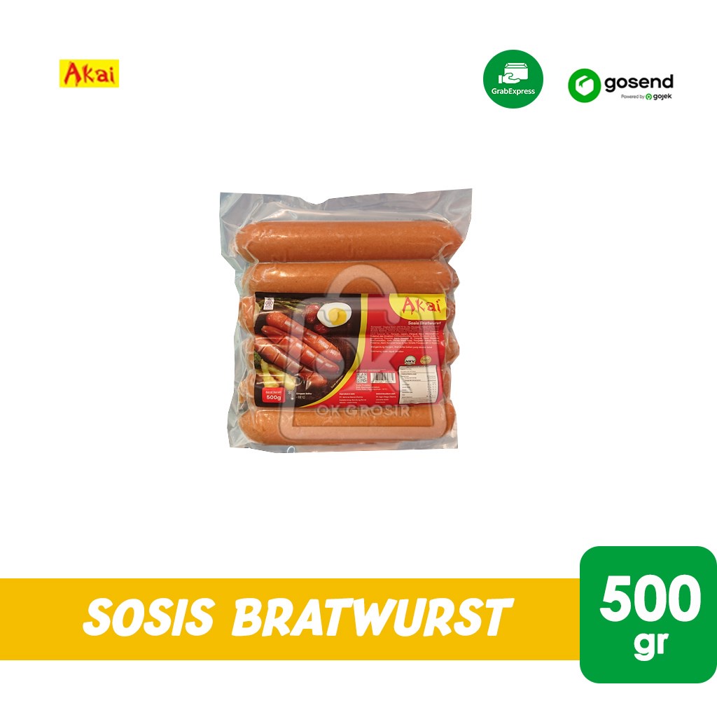 Jual Sosis Sapi Beef Bratwurst Sausage AKAI 500g (KHUSUS INSTANT ...