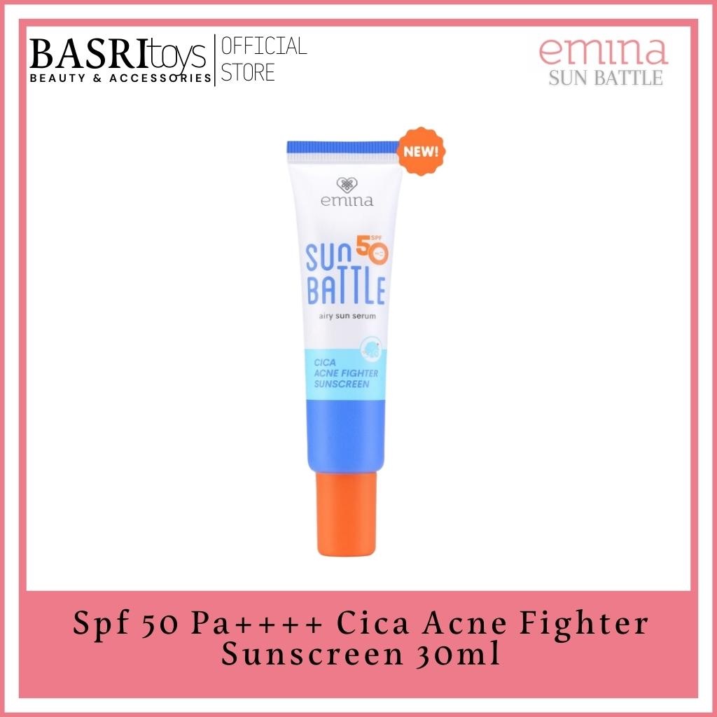 Jual EMINA Sun Battle Spf 50 Pa++++ Cica Acne Fighter Sunscreen 30ml ...