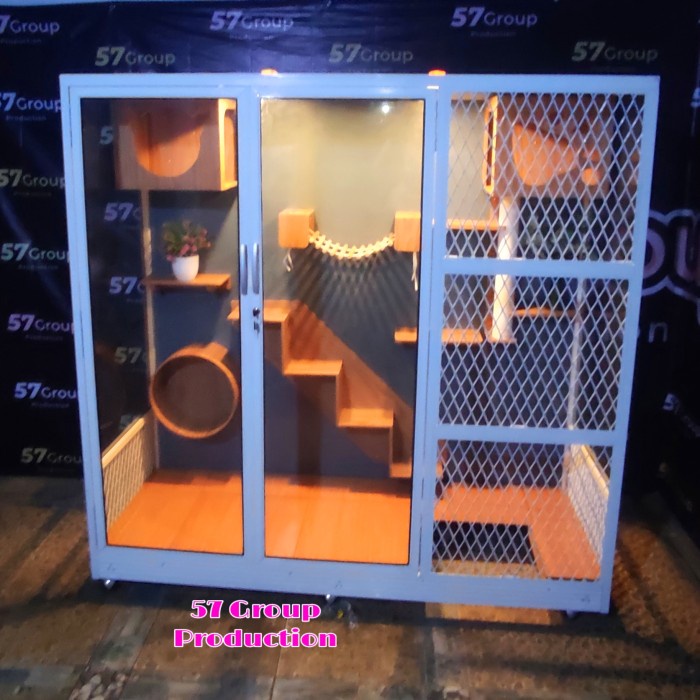 Jual cathome catquarium catroom kandang kucing besar alumunium warna ...