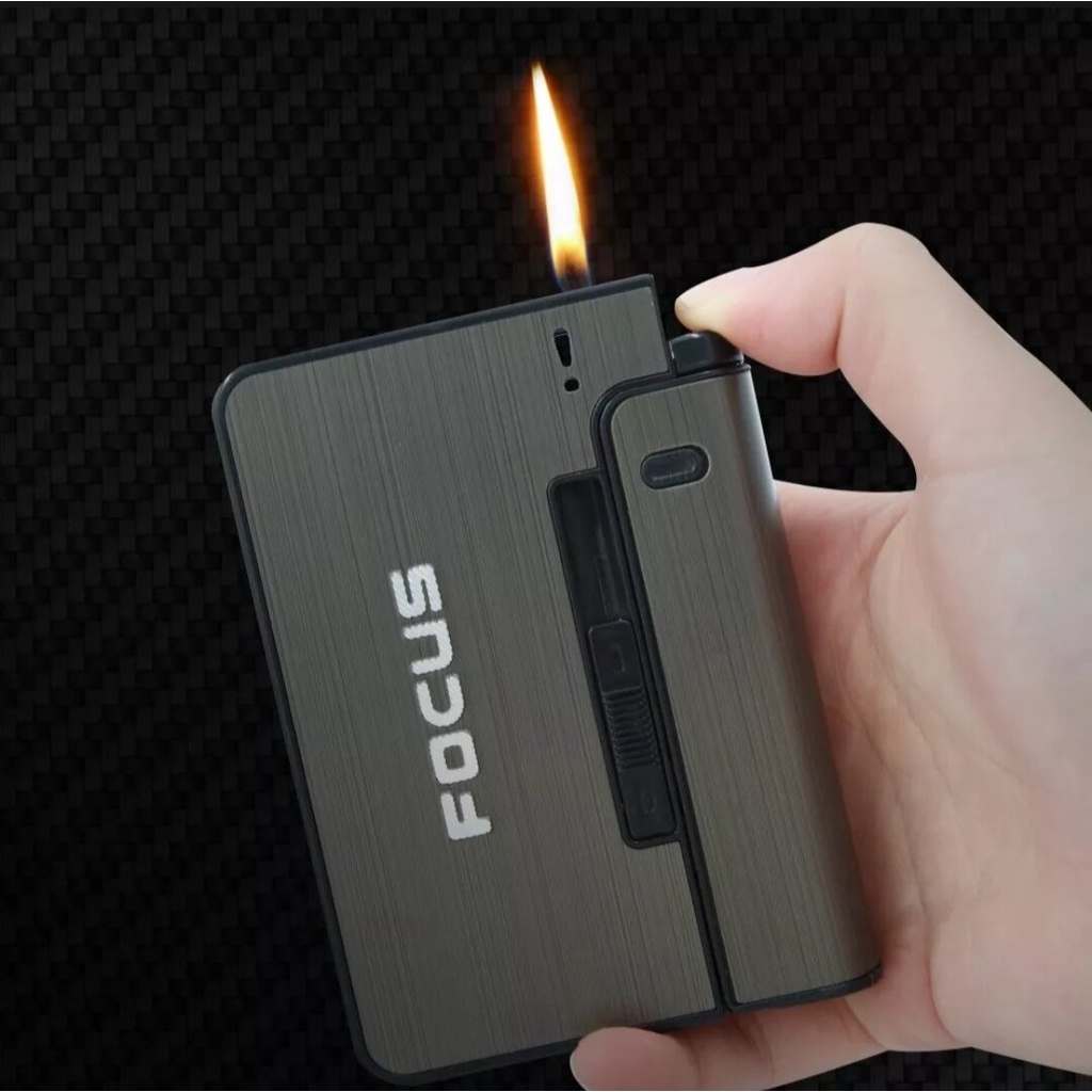 Jual Kotak Rokok Fashion Bungkus Metal Case with Lighter Korek Api ...