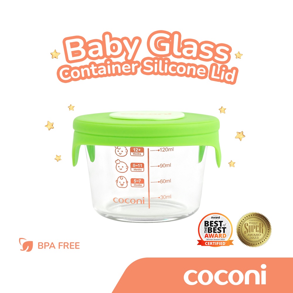 Jual COCONI Baby Food Glass Container Silicone Lid Ukuran 120ml Tahan ...