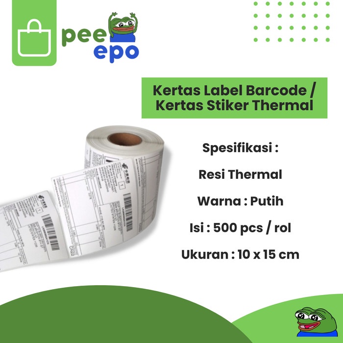 Jual Kertas Label Barcode / Kertas Stiker Thermal 100 x 150 mm (A6) isi 500 | Shopee Indonesia
