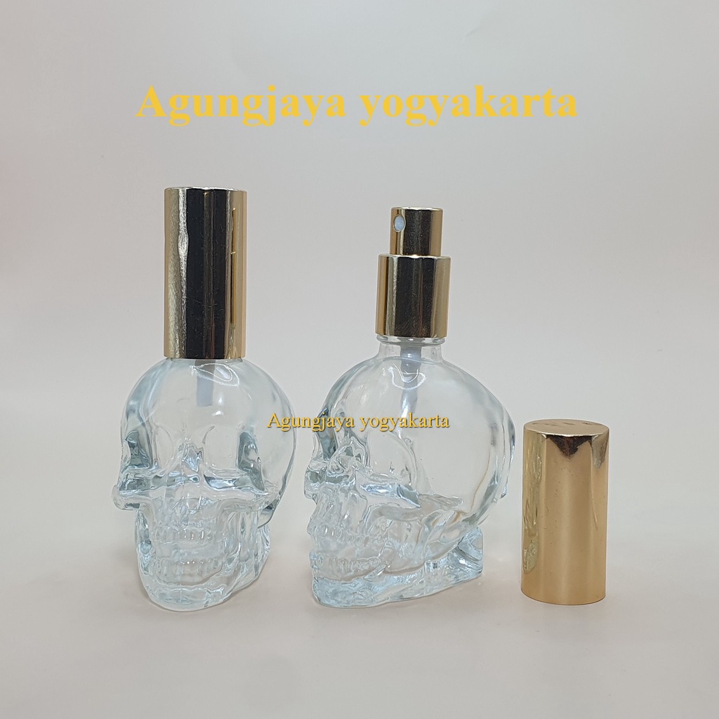 Jual Botol Kaca Skull 60 Ml Tengkorak Clear Original Tutup Spray ...