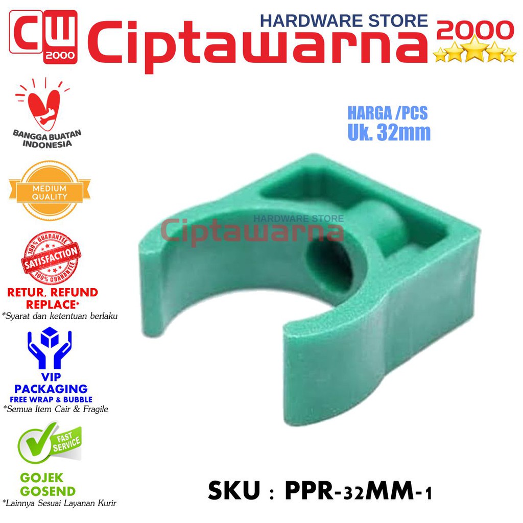 Jual Klem Pipa PPR 1 inch 32mm Pipe Clamp PPR Pipa Fitting PPR - CW1 ...
