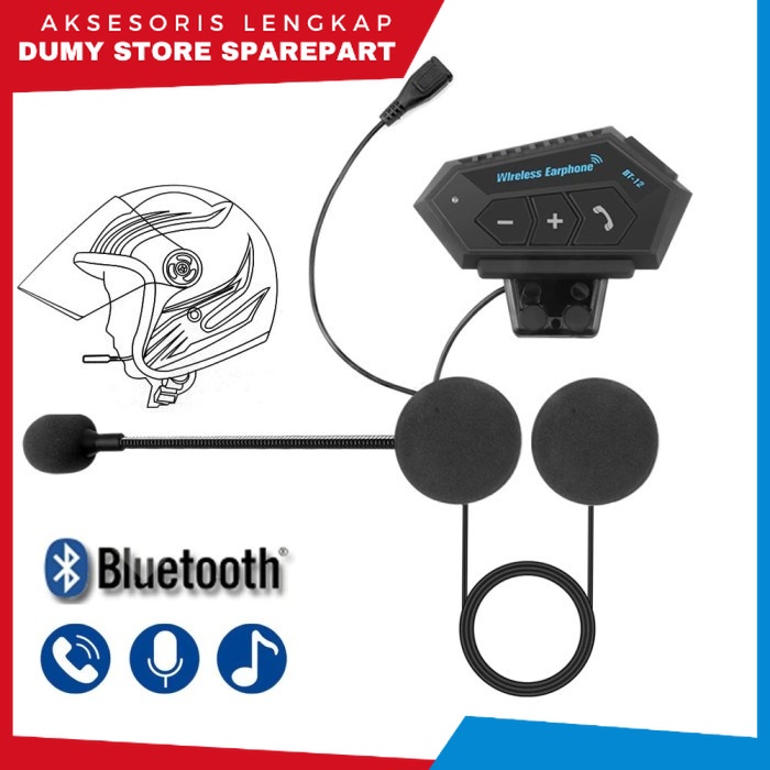 Jual INTERCOM BT12 | Intercom Helm Headset Bluetooth Helm Motorcycle BT ...