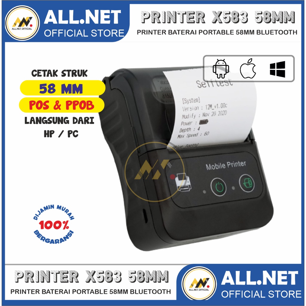 Jual Printer Thermal Baterai Iware X583 58MM Bluetooth Portable Cetak Struk dan NOTA | Shopee ...