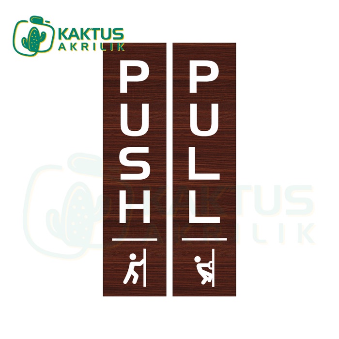 Jual Tanda Push Pull akrilik Timbul Motif Kayu | Shopee Indonesia